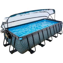 Framepool EXIT, B:250cm H:100cm L:540cm, grau, Schwimmbecken, "inkl. multifunktionaler Poolabdeckung", BxLxH: 250x540x100 cm, mit Sandfilteranlage