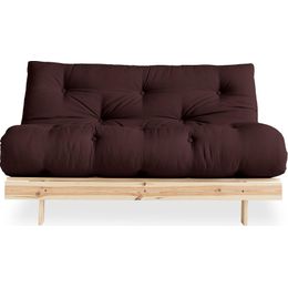 Daybett Karup Design, B:140cm H:85cm, braun, Daybetten, "Daybett Roots Schlafsofa – Gästebett & Sofa aus FSC-Kiefer", Inkl. Futonmatratze, in