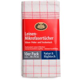 G&ouml;zze Geschirrtuch G&Ouml;ZZE, B:50cm L:70cm, rot, Leinen, Polyamid, Polyester, Geschirrt&uuml;cher, "Gl&auml;ser und Poliertuch, Des. 60053, 50x70 cm", Mikrofaser