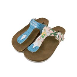 DOGO Damen Zehentrenner "Lila Zehentrenner Queen Of The Beach Damen Sandalen", Gr. 36, bunt, Lederimitat, Schuhe, Handgefertigt
