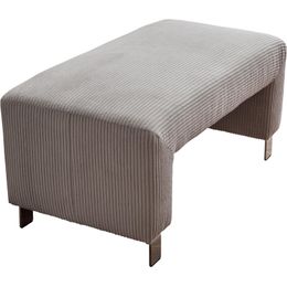 Polsterhocker, B:100cm H:50cm T:53cm, braun, exxpo - SOFA FASHION, NaturLeder;Strukturstoff (Zusammensetzung: Polyester 100%);Luxus-Microfaser