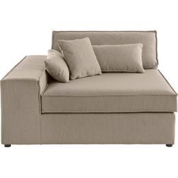 Sofaelement OTTO HOME, B:128cm H:75cm, grau, Baumwollmix (60% Baumwolle/40% Leinen);Struktur fein (100% Polyester);Samtoptik (100%