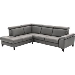Ecksofa DIE PLANBAR, B:261cm H:80cm T:235cm, grau, Wohnzimmer, Sofas, "PN-EM23166 L-Form", optional mit Kopfteilverstellung und Stauraum