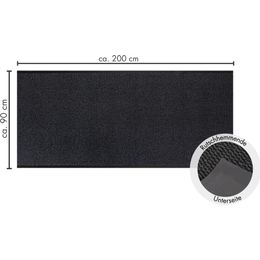 Fu&szlig;matte ANDIAMO, B:90cm H:5mm L:200cm, grau, Kunstfaser, Au&szlig;enbereich, Teppiche, "Easy, Made in Netherlands", Schmutzfangmatte, rutschhemmend,