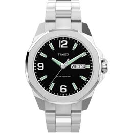 Timex Herren Quarzuhr "ESSEX", silber, Armbanduhren, Armbanduhr, Herrenuhr,Edelstahlarmband,Datum, Leuchtzeiger