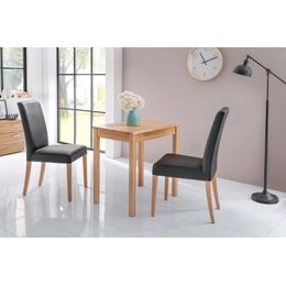 Essgruppe Home Affaire, B:50cm, schwarz, Sitzmöbel-Sets, "Lea, TOPSELLER", Massivholz, verschiedene Ausführungen wählbar