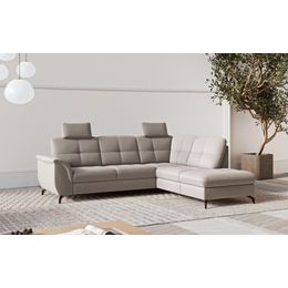 Sit & More Ecksofa SIT & MORE, B:244cm H:92cm T:212cm, grau, 95% Polyester 5% Polyamid, Wohnzimmer, Sofas, "Zora", wahlweise mit Bettfunktion und Bettkasten