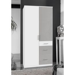 Kleiderschrank wimex, B:90cm H:199cm T:59cm, grau, Jugendzimmer, Schr&auml;nke, "Joker", wahlweise mit Spiegel