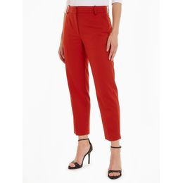 Tommy Hilfiger Damen Webhose "MD CORE SLIM STRAIGHT PANT", rot, Gr. 34, unifarben, Web, Obermaterial: 66% Polyester, 32% Viskose, 2% Elasthan, Hosen,