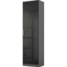Drehtürenschrank Rauch, B:47cm H:197cm T:54cm, grau, Holzwerkstoff, Schränke, "Kleiderschrank Schrank Garderobe Schlafzimmerschrank CELLE", in 4
