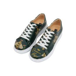 DOGO Damen Plateausneaker "Myra Low-Top Sneaker Queen Bee Damen Sneaker", Gr. 36, gr&uuml;n, Lederimitat, Schuhe, Handgefertigt