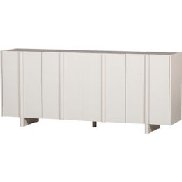 Sideboard Woood, B:200cm H:85cm T:46cm, wei&szlig;, FSC-zertifizierter Holzwerkstoff, Wohnzimmer, Sideboards, "Nook", Kommode, H 85 cm x B 200 cm x T 46 cm