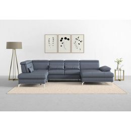 Sit & More Wohnlandschaft SIT & MORE, B:359cm H:87cm T:230cm, blau, Sofas, "Cabrio U-Form, B: 359 cm, mit Sitztiefen-, Arm- & Kopfteilverstellung", 3