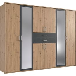 Kleiderschrank wimex, B:270cm H:207cm T:58cm, grau, Kinderzimmer, Schränke, "Diver Drehtürenschrank mit Spiegel, 180, 225 o. 270cm breit", Bestseller