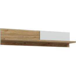 Wandboard FORTE, B:124,8cm H:25,6cm T:21,9cm, grau, Spanplatte, Regale, "Saitama"