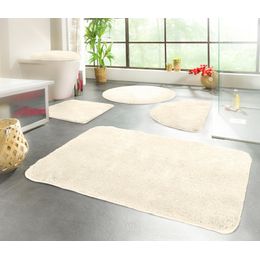 Badematte Kinzler, H:20mm, beige, Polyester, Badematten, "Chaozhou", Badteppich, Uni Farben, weich, als rechteckig, rund & Set erh&auml;ltlich