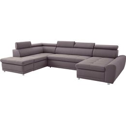 Sit & More Wohnlandschaft SIT & MORE, B:337cm H:92cm T:95cm, grau, Struktur (100% Polyester);Flachgewebe (100% Polyester);Luxus-Microfaser (100% Polyester),