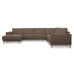 Wohnlandschaft OTTO HOME, B:342cm H:85cm T:260cm, braun, 100% Polyester, Sofas, "Oland Skandi, weicher Chenille-Stoff", U-Form, 342 cm,