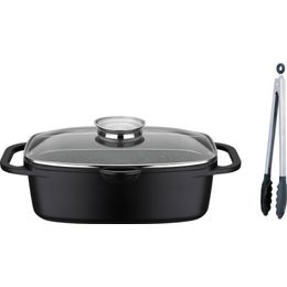 GSW Br&auml;ter "Gourmet Grantit", 6 l + H&ouml;he 11,5cm, schwarz, T&ouml;pfe, Induktion, 6 Liter, inkl. Servierzange