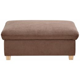 Hocker Home Affaire, B:110cm H:44cm T:81cm, rot, Luxus-Kunstleder;Struktur weich (100% Polyester);Chenille 100% Polyester;Struktur fein ( 100%