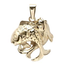 OSTSEE-SCHMUCK Damen Kettenanhänger "- Tierkreiszeichen Fische - Gold 333/000 -", Gelbgold 333, gold, Gelbgold 333, Schmuckanhänger