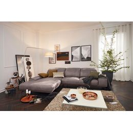 Wohnlandschaft Musterring, B:342cm T:207cm, grau, Sofas, "MR 2490", Fu&szlig; schwarz, Sitzh&ouml;he 48cm, wahlweise mit Funktionen, Ma&szlig;e 342x207 cm