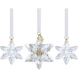 Swarovski Dekohänger "Sammelfigur Multipack Annual Edition 3D Ornament Set 2024", B/H/T: 5,94cm x 4,56cm, weiß, Kristallglas, Metall, Polyester,