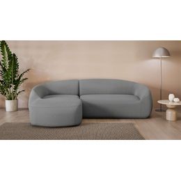 Ecksofa, B:255cm H:81cm T:170cm, grau, LeGer Home by Lena Gercke, 100% Polyester, Wohnzimmer, Sofas, "YANI, L-Form, Designersofa, organische Form,