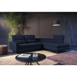 Ecksofa Alina, B:286cm H:127cm T:228cm, blau, Struktur fein TCM (100% Polyester), Wohnzimmer, Sofas, "Louis", Breite 286 cm, R&uuml;ckenlehnenverstellung,
