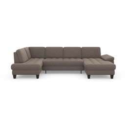 Sit & More Wohnlandschaft SIT & MORE, B:338cm H:88cm T:172cm, grau, 90% Polyester 10%Polyamid, Sofas, "Westham U-Form", wahlweise mit Bettfunktion, Bettkasten,