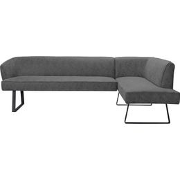 Eckbank, B:270cm H:83cm T:197cm, grau, exxpo - SOFA FASHION, Esszimmer, Sitzb&auml;nke, "Americano", mit Keder und Metallf&uuml;&szlig;en, Bezug in verschiedenen