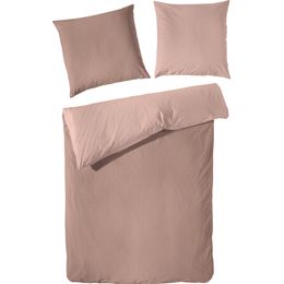 Wendebettw&auml;sche Primera, braun, Flanell, Obermaterial: 100% Baumwolle, Bettw&auml;sche, "Kate", mit Two-Tone-Optik, feines Grafik-Muster, ab Gr&ouml;&szlig;e 135x200