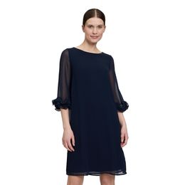 Vera Mont Damen Cocktailkleid "Damen Cocktailkleid mit Rüschen", blau, Gr. 36, Chiffon, Obermaterial: 100% Polyester. Futter: 100% Polyester.,