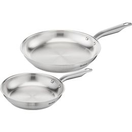 Tefal Pfannen-Set "Virtuoso, hochwertiger Premium-Edelstahl, unversiegelt", Ø 28cm, silber, Pfannen, für alle Herdarten geeignet, backofengeeignet