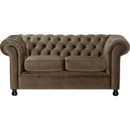 Chesterfield-Sofa Home Affaire, B:152cm H:75cm T:90cm, grau, Luxus-Microfaser Vintageoptik (100% Polyester);Luxus-Microfaser (100%