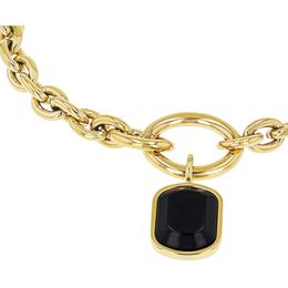 s.Oliver Damen Armband "2038859", 20cm, Edelstahl, schwarz, Edelstahl, Armb&auml;nder, mit Achat