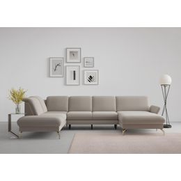 Sit & More Wohnlandschaft SIT & MORE, B:338cm H:84cm T:207cm, braun, Sofas, "Fashion U-Form", wahlweise mit Kopfteilverstellung, Vorziehsitz, motorisch,