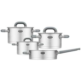 Mulex Topf-Set "LUGANO", 5 l, grau, Töpfe, inkl. Stielpfanne 24 cm ohne Deckel, Induktion