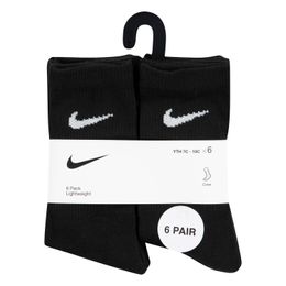 Nike Sportswear Mädchen Sportsocken "NHN NIKE COLORFUL PACK CREW für Kinder", schwarz, Gr. 27, Polyester, Socken, für Kinder