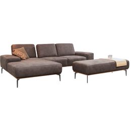 Ecksofa W.Schillig, B:279cm H:88cm T:178cm, braun, Longlife Xtra-Leder Z73: Naturwalkleder der Luxusklasse aus den erlesensten Rohh&auml;uten. Hautst&auml;rke