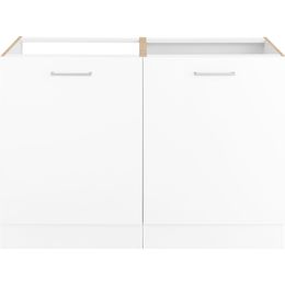 Sp&uuml;lenschrank KOCHSTATION, B:120cm H:82cm T:60cm, wei&szlig;, K&uuml;che, Schr&auml;nke, "KS-Visby", Breite 120 cm