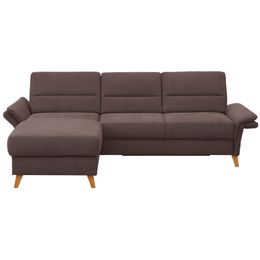 Ecksofa Home Affaire, B:252cm H:90cm T:162cm, braun, 98% Polyester 2% Polyamid, Wohnzimmer, Sofas, "Westerland L-Form", Federkern-Polsterung,