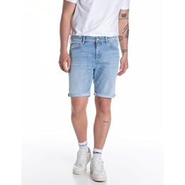 Replay Herren Shorts, blau, Gr. 36, Denim/Jeans, Obermaterial: 99% Baumwolle, 1% Daunen, Hosen, im klassischen 5-Pocket-Design