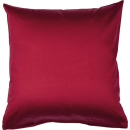 Kissenbezug Janine, B:80cm L:80cm, rot, Mako-Satin, Mako-Satin, Kissenbez&uuml;ge, "Colors Mako Satin", mit Rei&szlig;verschluss, uni Kissenh&uuml;lle, feinf&auml;dig,