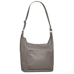 Bruno Banani Damen Shopper, grau, Leder, leicht gl&auml;nzend, unifarben, Taschen, echt Leder