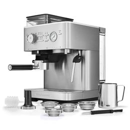 KitchenAid Espressomaschine "5KES6551EBK", B:33,5cm H:39,5cm T:28,11cm, silber, Kaffeemaschinen, Siebtr&auml;ger mit M&uuml;hle