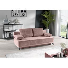 Schlafsofa WERK2, B:200cm H:93cm T:95cm, rosa, 100% Polyester;90% Polyester, 10% Nylon, Kinderzimmer, Sofas, "Rosso Breite 204, Liegefläche