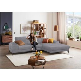 Ecksofa W.Schillig, B:303cm H:70cm T:193cm, grau, Chenille-Flachgewebe R66 (85% Polyester, 15% Nylon), Wohnzimmer, Sofas, "Piedroo, Designsofa mit