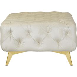 Polsterhocker Home Affaire, B:80cm H:45cm T:80cm, beige, Struktur (100% Polyester);Samtoptik (100% Polyester), Hocker, "Amaury", Chesterfield-Optik,