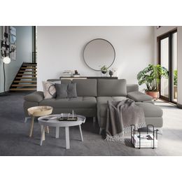 Sit & More Ecksofa SIT & MORE, B:270cm T:163cm, braun, Wohnzimmer, Sofas, "Latigo L-Form", mit Recamiere, wahlweise mit Bettfunktion und Bettkasten
